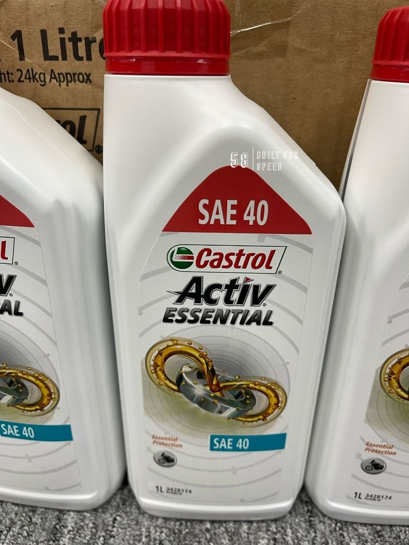 Castrol Activ Essential 4T SAE 40 SAE40 Mineral Engine Oil Motorcycle ...