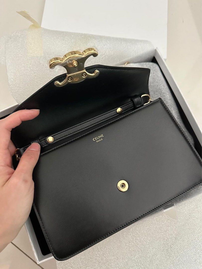 Celine Wallet On Chain (WOC) Black, Luxury, Bags & Wallets on Carousell