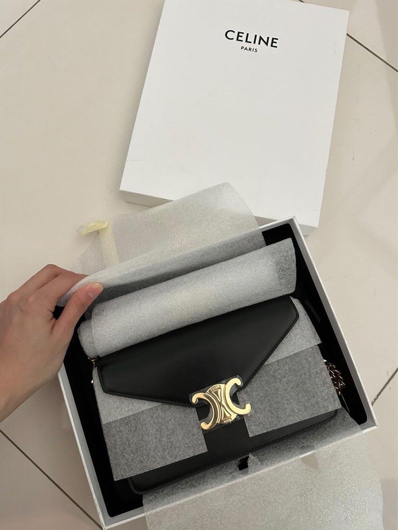 Celine Wallet On Chain (WOC) Black, Luxury, Bags & Wallets on Carousell