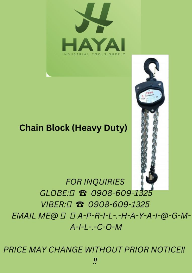 Chain Block (Heavy duty), Commercial & Industrial, Construction Tools ...