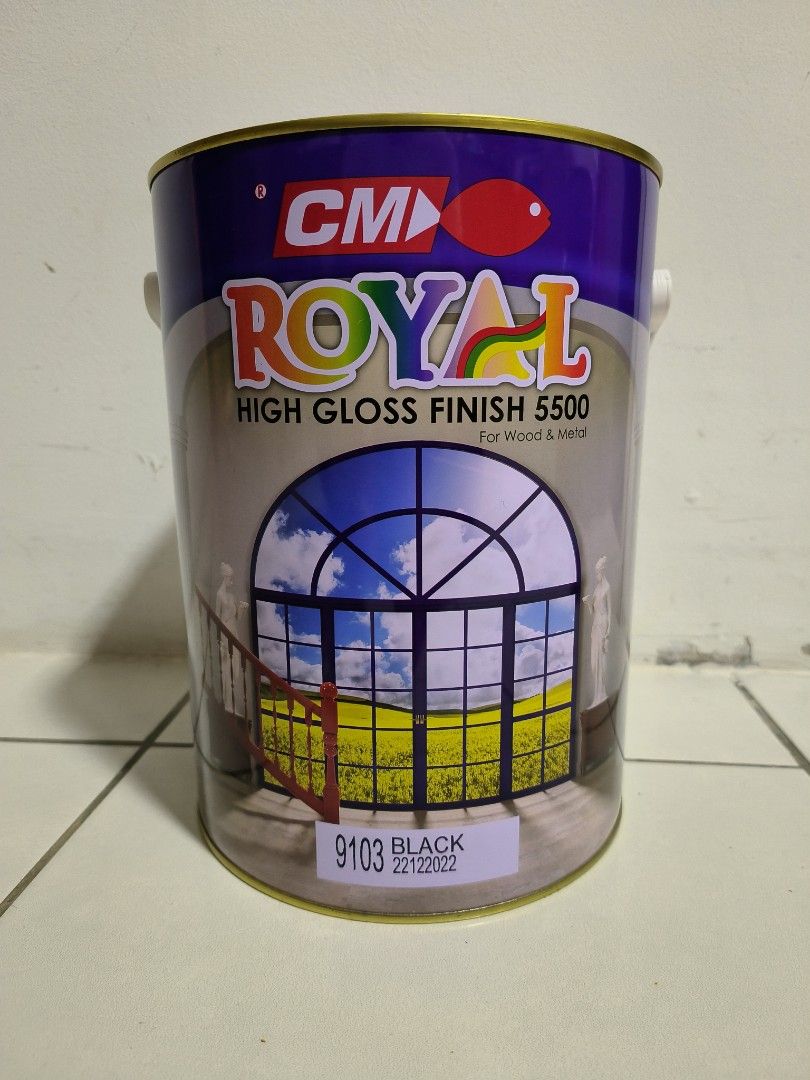 CM Royal Black New (5liter) cat raya mariii, Furniture & Home Living ...