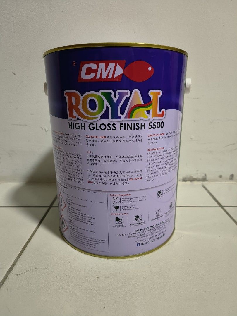 CM Royal Black New (5liter) cat raya mariii, Furniture & Home Living ...