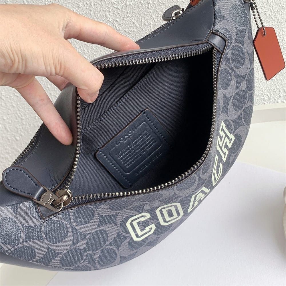 Coach Warren Belt Bag In Signature Canvas With Varsity Motif (Men ...