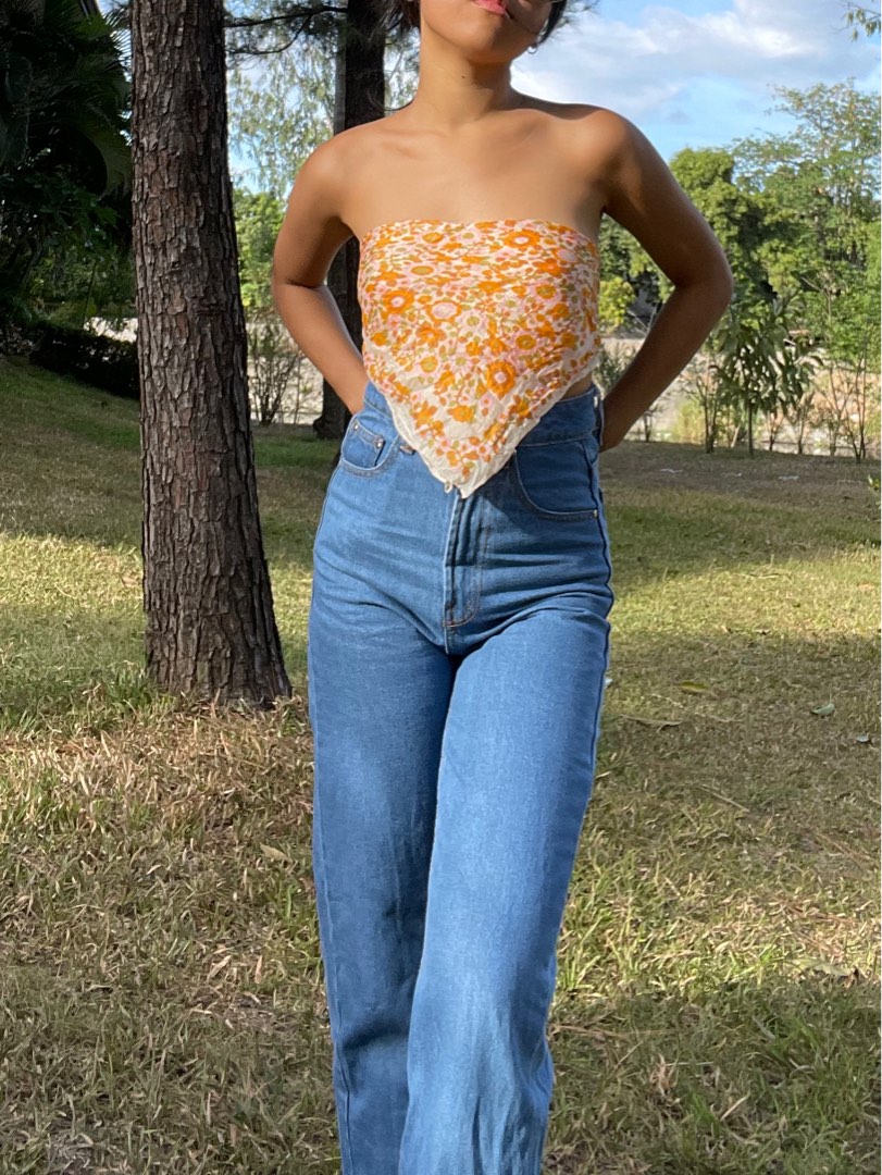 coqo studio highwaist wide-leg denim pants on Carousell