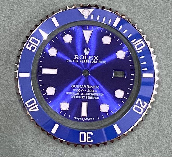 Custom Rolex Submariner Blue conversion kit (ceramic bezel set and dial ...