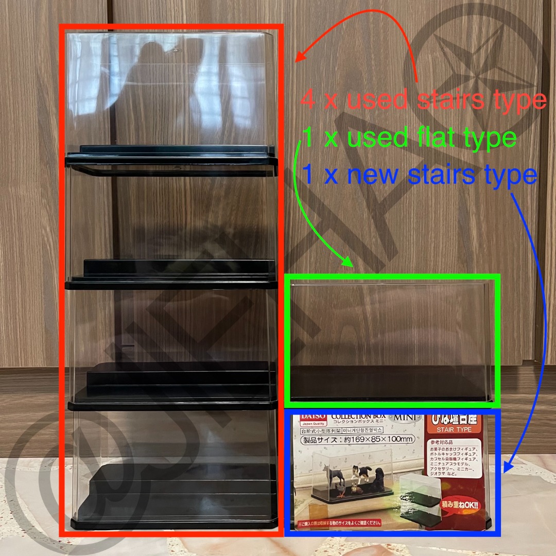Daiso Collection Box Total of 6 - Mini Flat Type (1 used) and Stairs ...