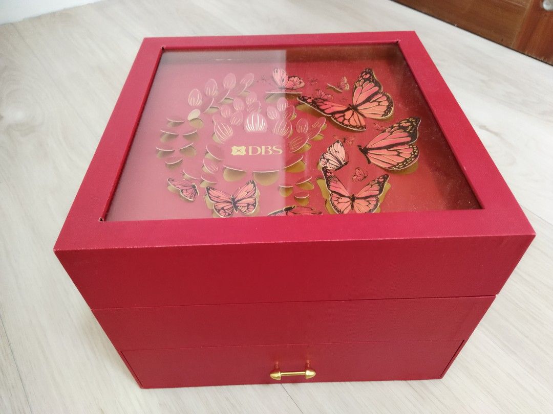 DBS mooncake tea cup set box treasures, Furniture & Home Living ...