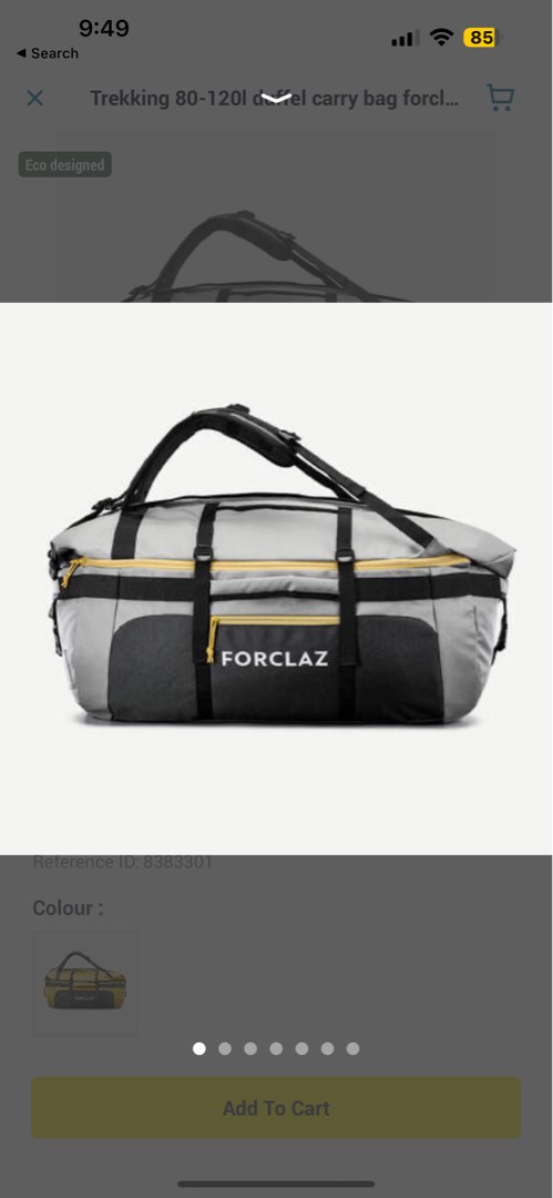Decathlon Trekking 80-120l duffel bag carry forclaz extend - grey from ...