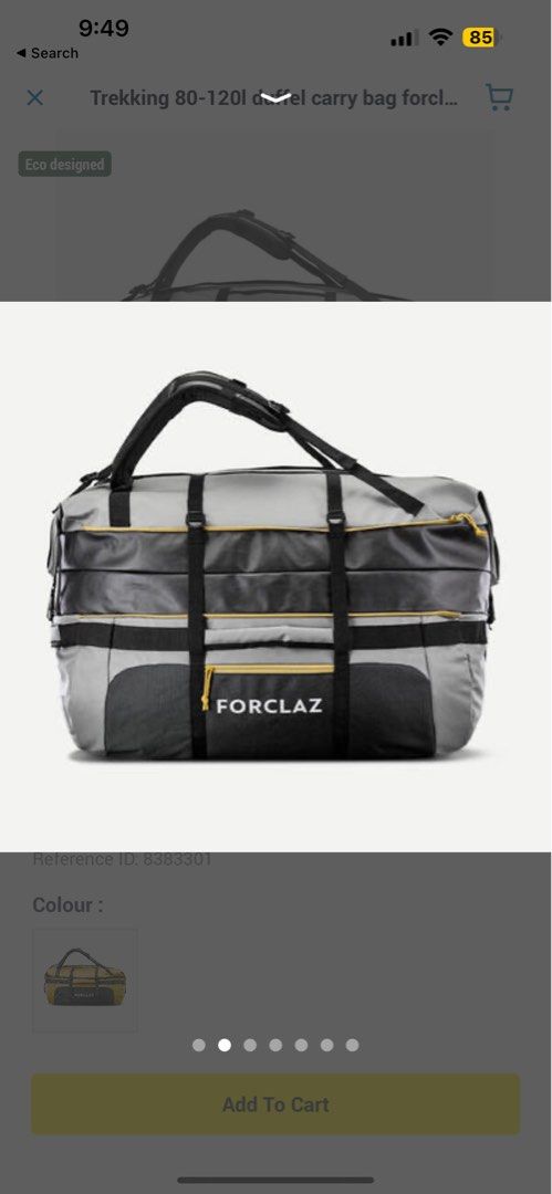 Decathlon Trekking 80-120l duffel bag carry forclaz extend - grey from ...