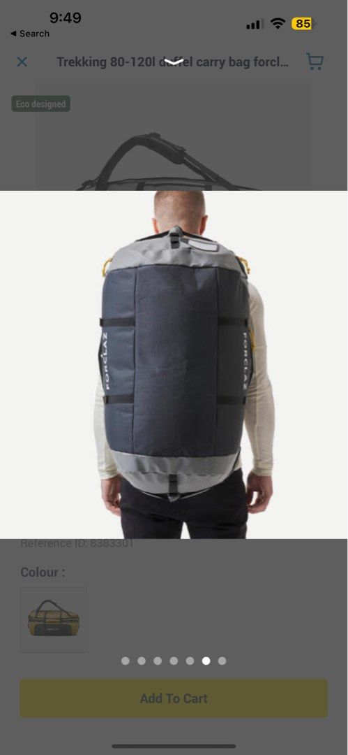 Decathlon Trekking 80-120l duffel bag carry forclaz extend - grey from ...