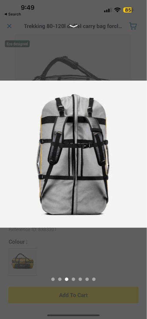 Decathlon Trekking 80-120l duffel bag carry forclaz extend - grey from ...