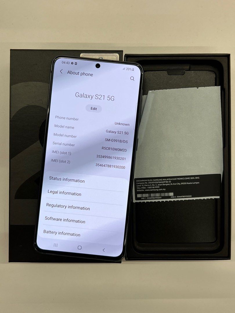 [DEMO SET] SAMSUNG GALAXY S21 8GB RAM + 256GB ROM (FULL SET BOX ...