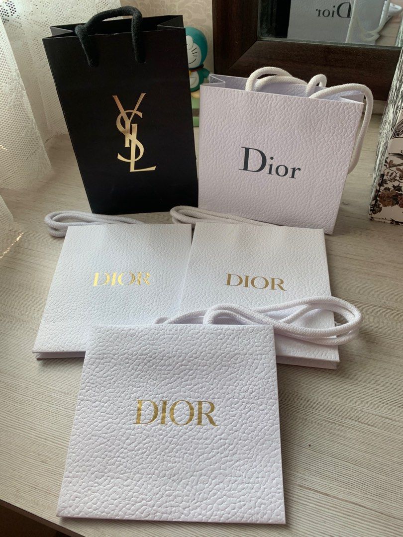 Dior & YSL cosmetic paper bag, Luxury, Accessories on Carousell