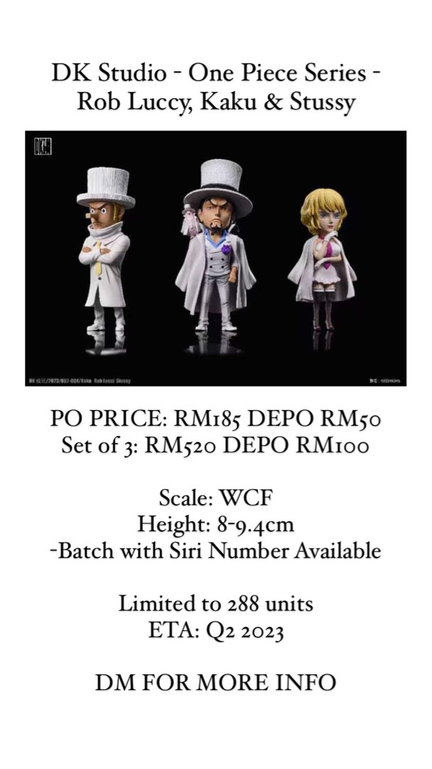 DK Studio - One Piece - Rob Luccy, Kaku & Stussy, Hobbies & Toys, Toys & Games on Carousell