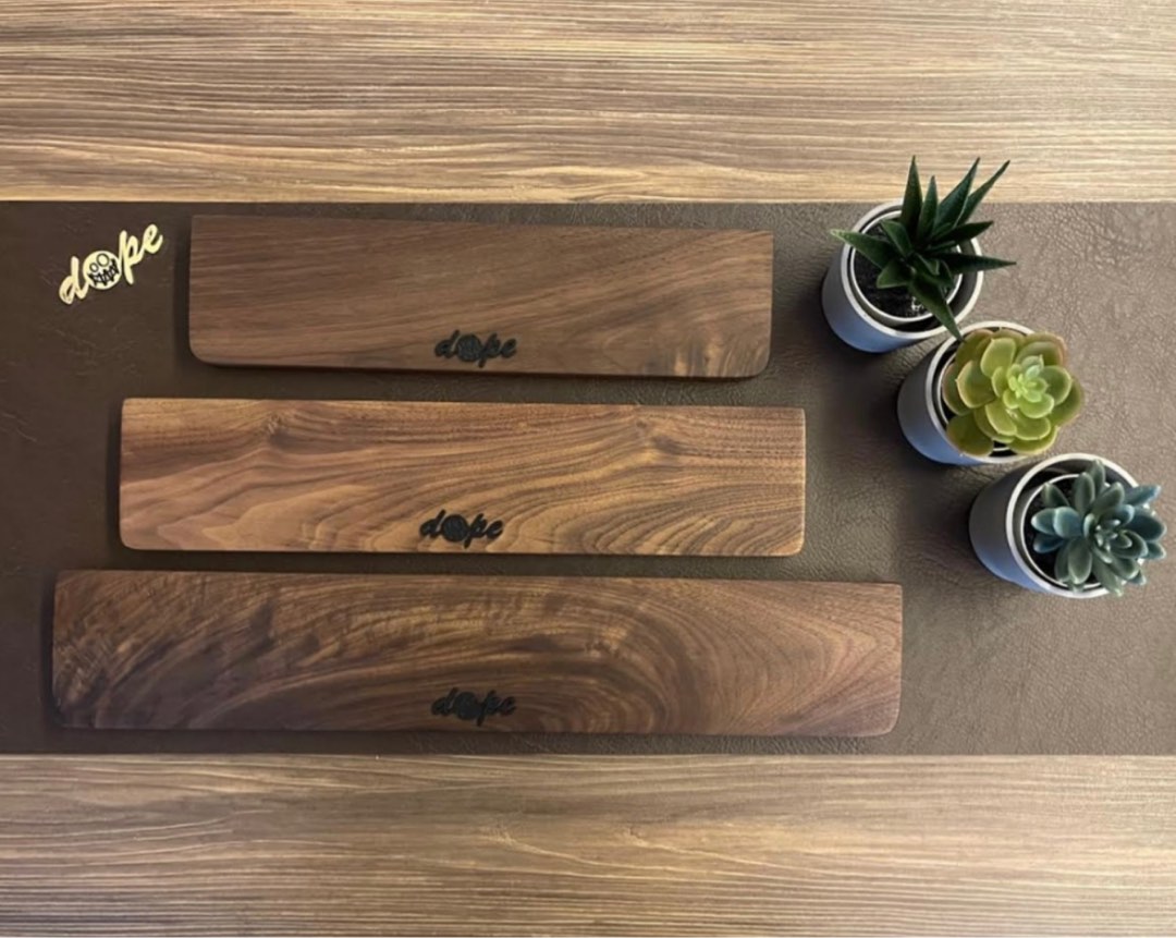 [Dope.Workshop] Premium Walnut wood keyboard wrist rest / wrist pad ...