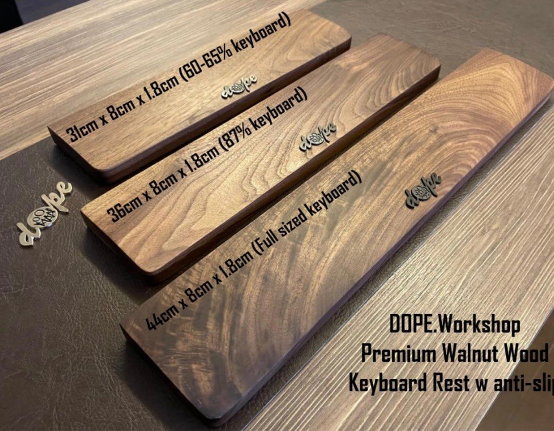 [Dope.Workshop] Premium Walnut wood keyboard wrist rest / wrist pad ...