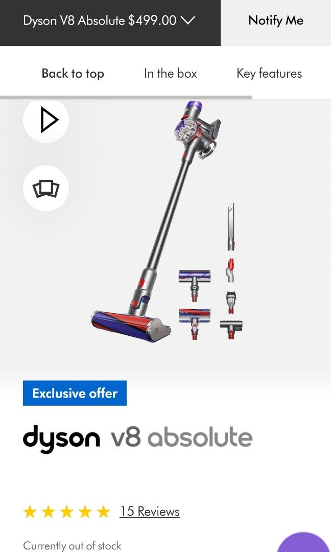 Dyson V8 Absolute, TV & Home Appliances, Vacuum Cleaner & Housekeeping ...