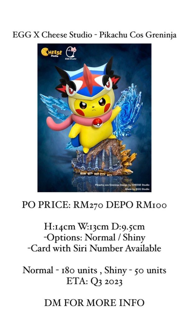 EGG X Cheese Studio - Pikachu Cos Greninja, Hobbies & Toys, Toys ...