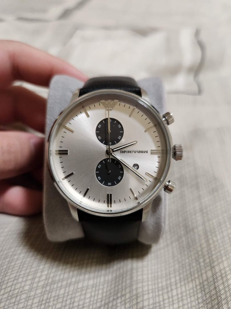 Emporio Armani Leather Watch AR0385, Luxury, Watches on Carousell