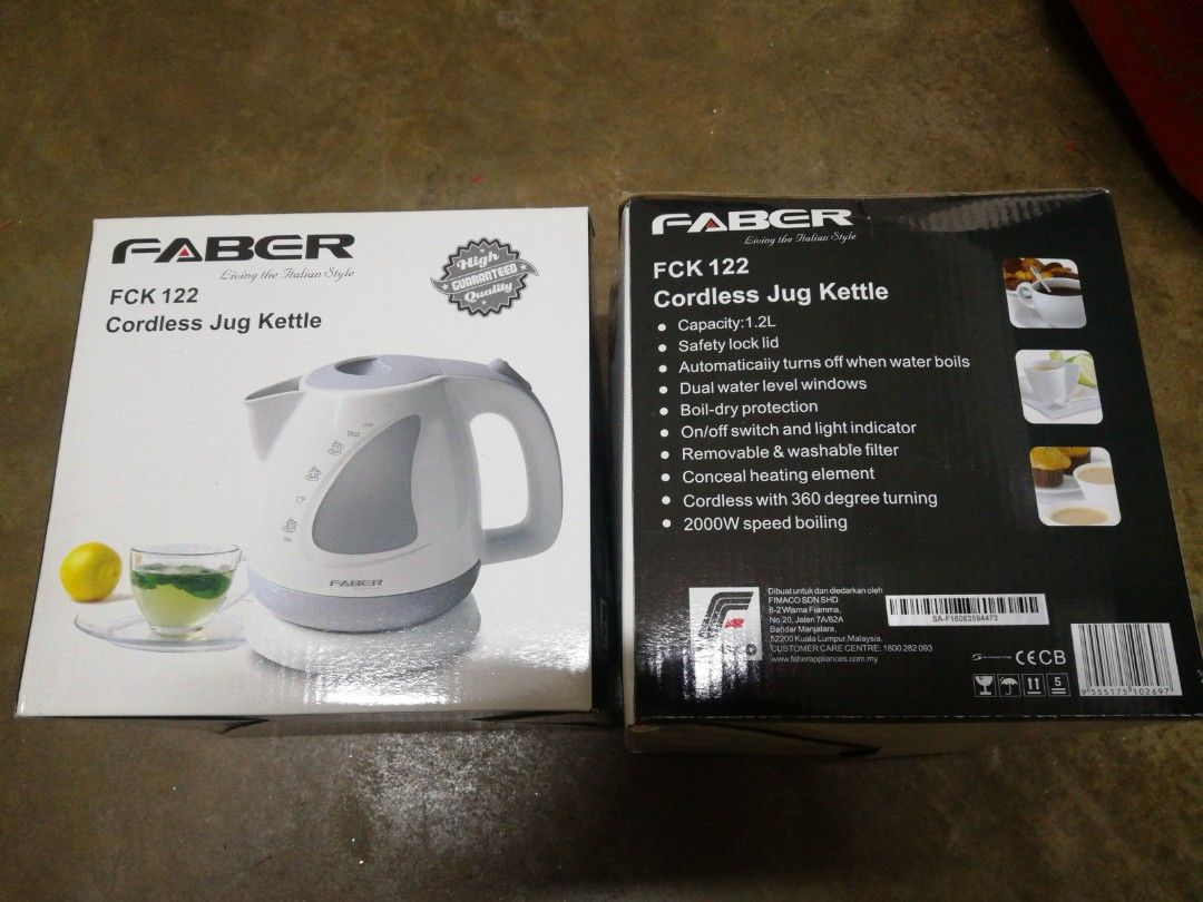 Faber Cordless Jug Kettle 1.2L, TV & Home Appliances, Kitchen ...