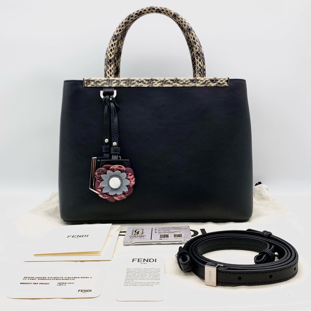 Fendi Petit 2Jours Snake Handle (Black), Luxury, Bags & Wallets on ...