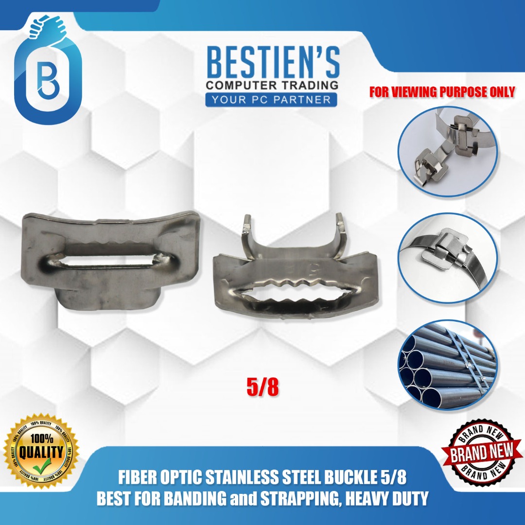FIBER OPTIC STAINLESS STEEL BUCKLE 5/8, BEST FOR BANDING and STRAPPING ...