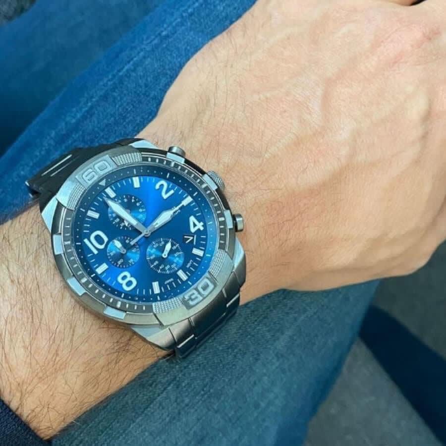 FOSSIL MEN STEEL BLUE DIAL AUTHENTIC WATCH, Men's Fashion, Watches ...