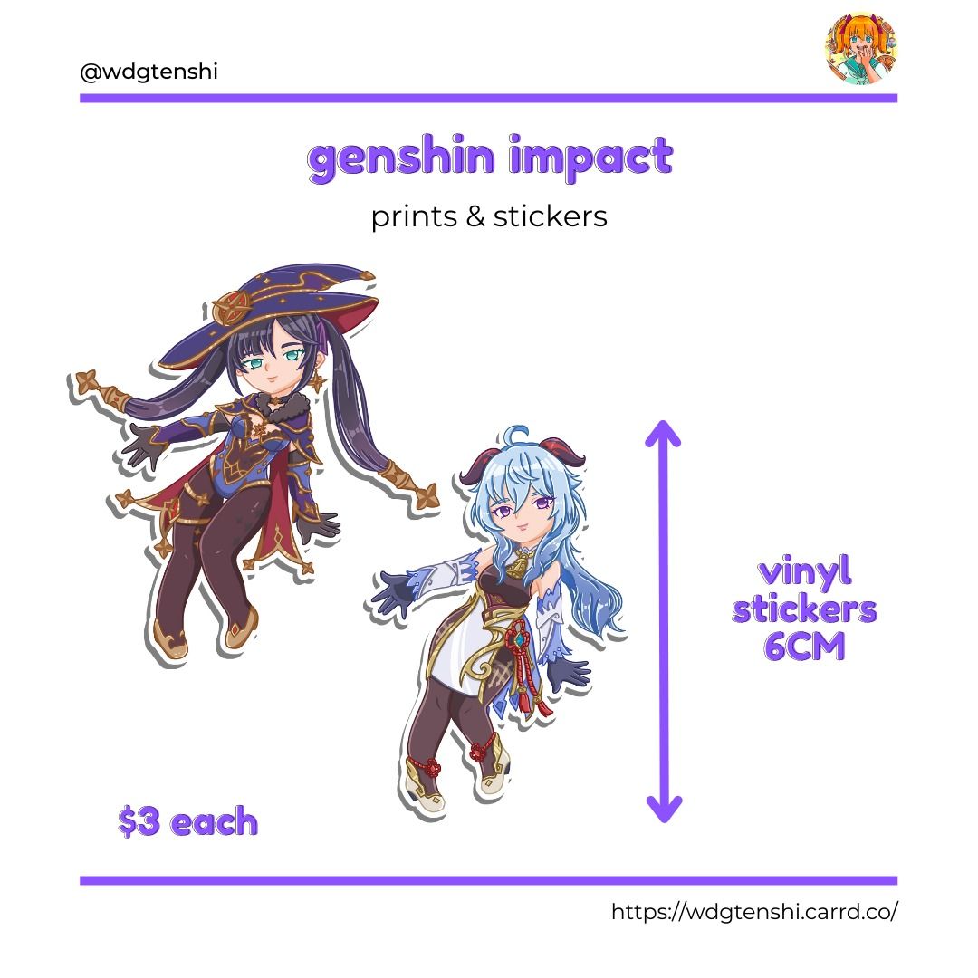 Genshin Impact Prints & Stickers (Original Merch), Hobbies & Toys ...