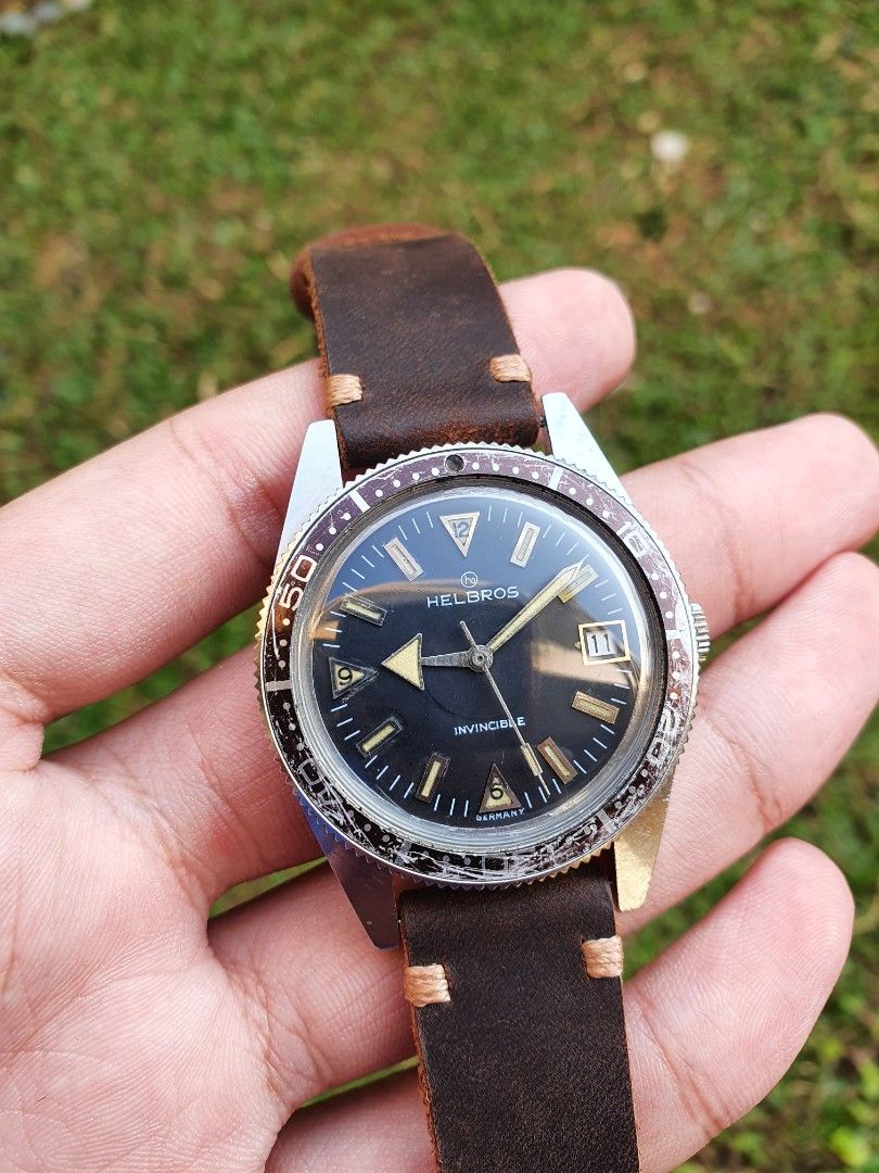 German Serviced! Vintage Helbros Invincible Skin/skinny diver ...