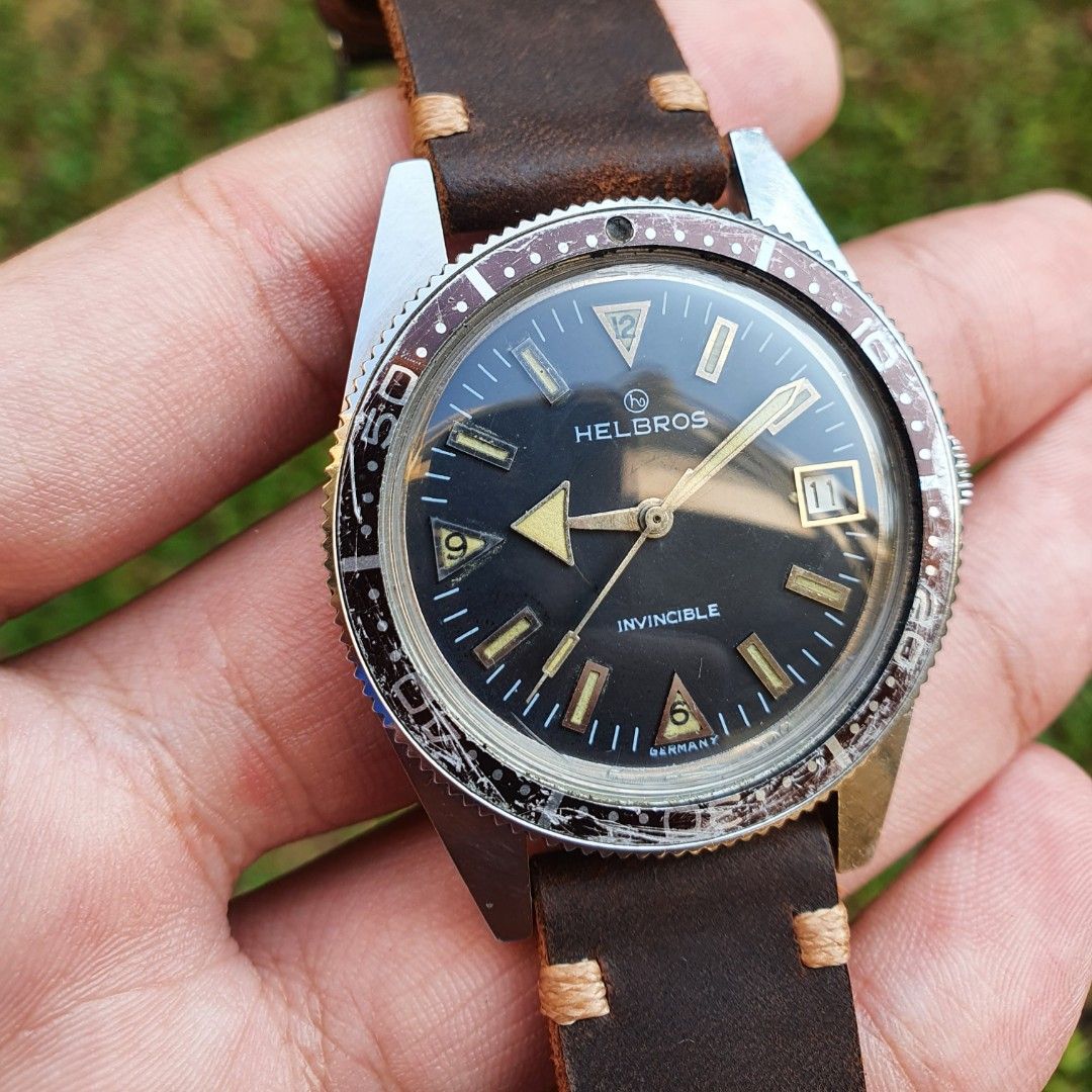 German Serviced! Vintage Helbros Invincible Skin/skinny diver ...