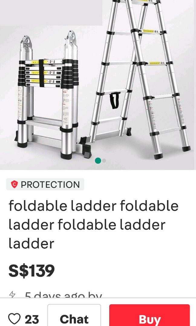 Great strong telescopic Foldable ladder., Furniture & Home Living, Home ...