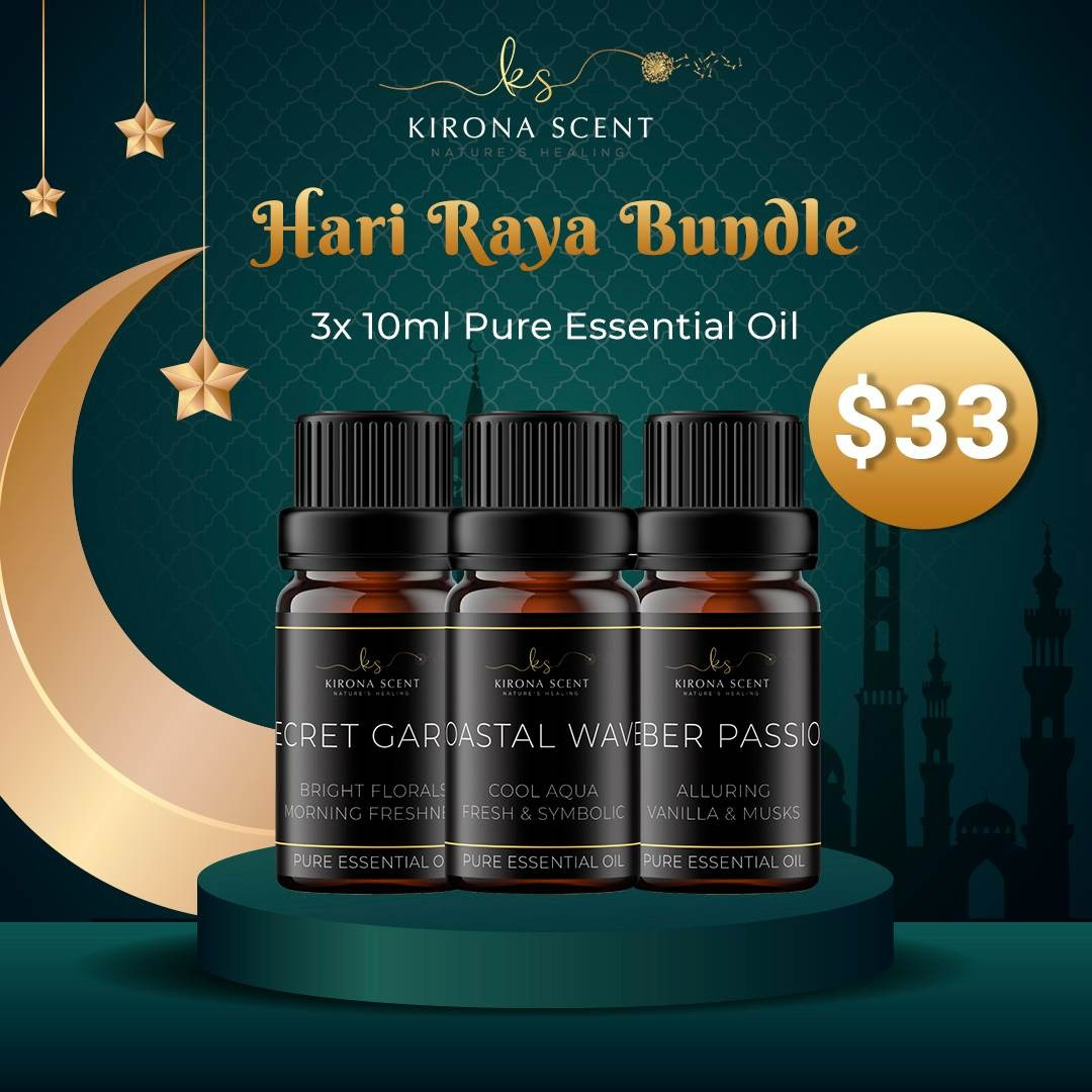Hari Raya Bundle 3x 10ml Pure Essential Oil - Electric Burner, Aroma ...