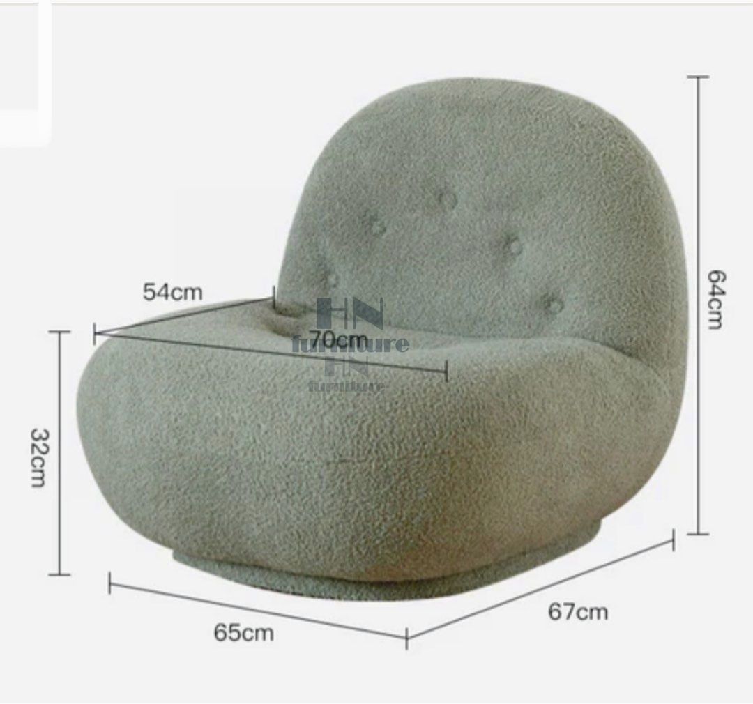 hn-0984 YENKA Armless Chaise Lounge, Furniture & Home Living, Furniture ...