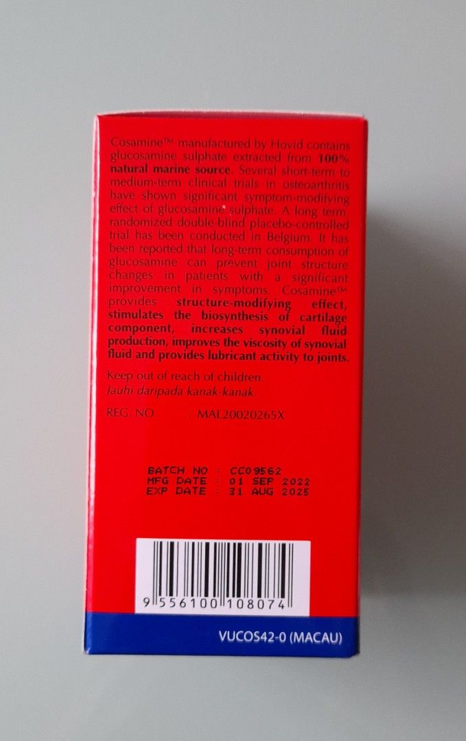 hovid 葡萄糖胺膠囊 hovid Cosamine Glucosamine Sulphate 250mg, 健康及營養食用品, 健康補充品 ...