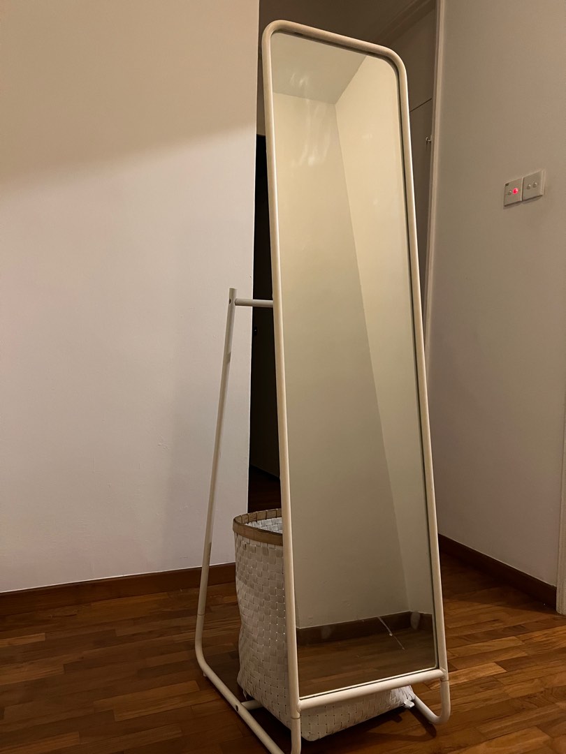 Ikea KNAPPER Standing mirror, white, 48x160 cm, Furniture & Home Living ...