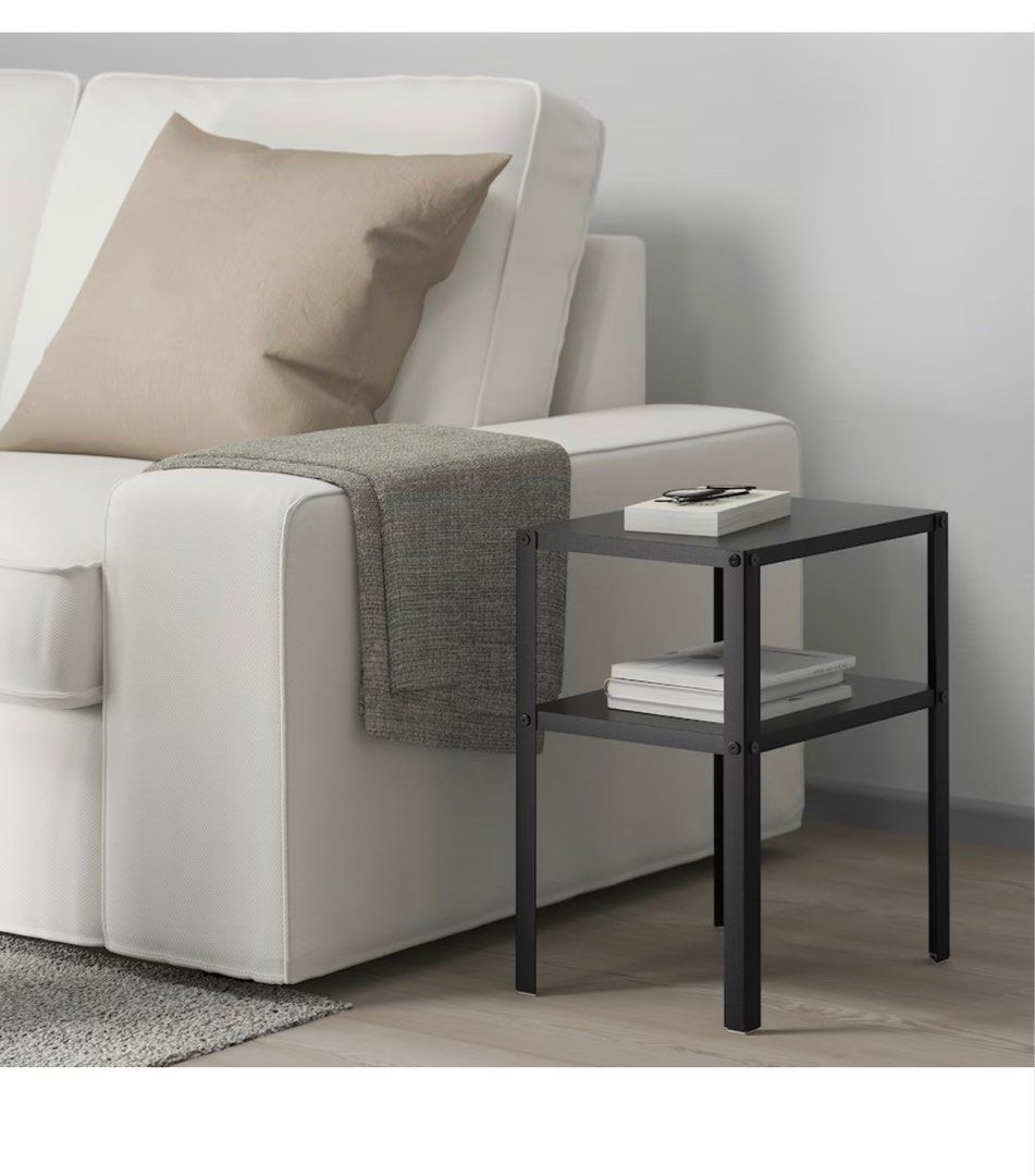 IKEA KNARREVIK Bedside table, black, 37x28 cm, Furniture & Home Living ...