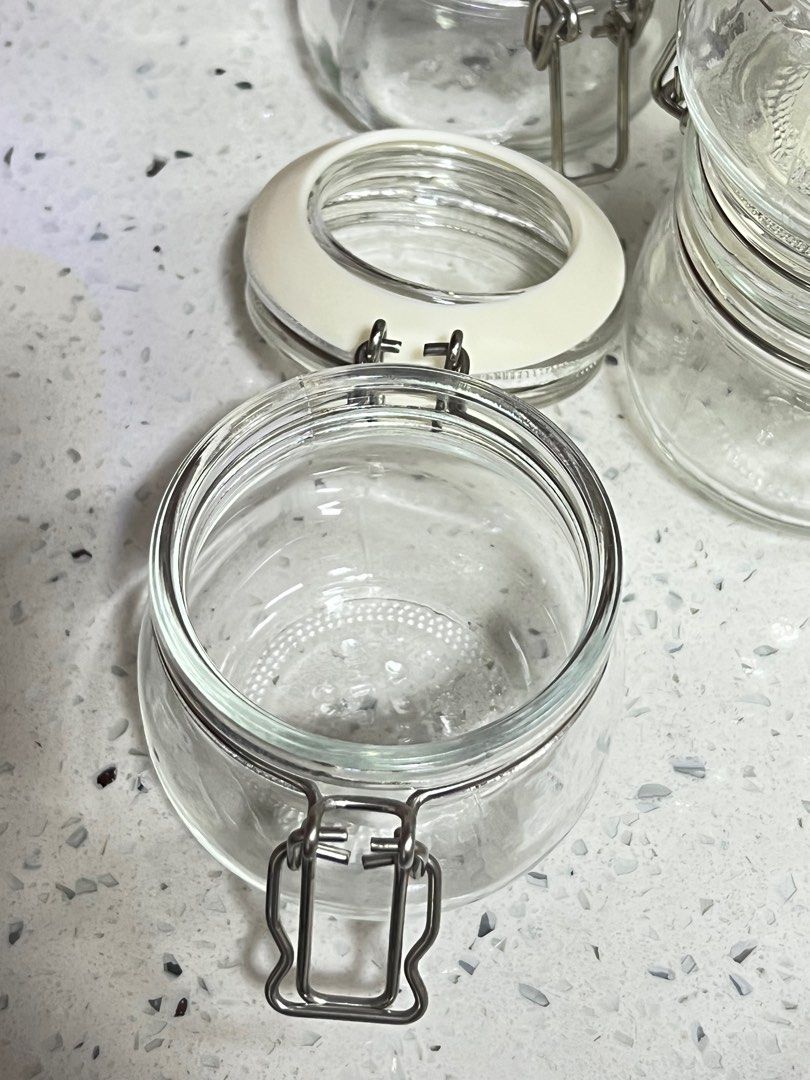 IKEA KORKEN Glass Jar with Lid x 9 Bundle, Furniture & Home Living ...