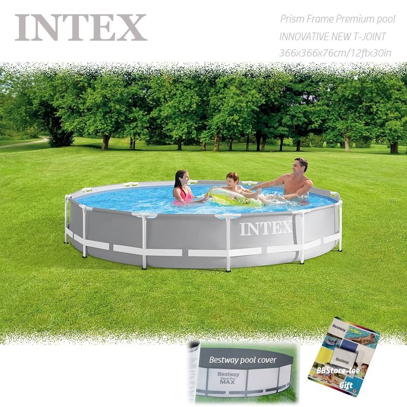 INTEX PRISM FRAME PREMIUM POOL-12ft X 30inACCESSORIES TO CHOOSE, Sports ...