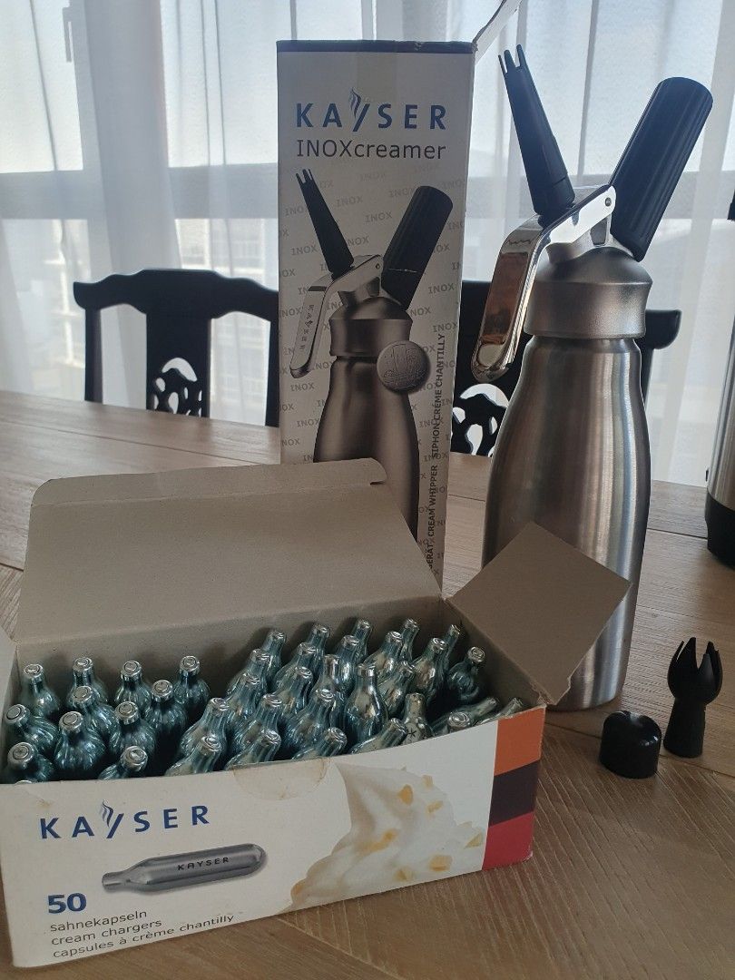 Kayser INOX creamer whipper Stainless Steel with 40 chargers, TV & Home ...