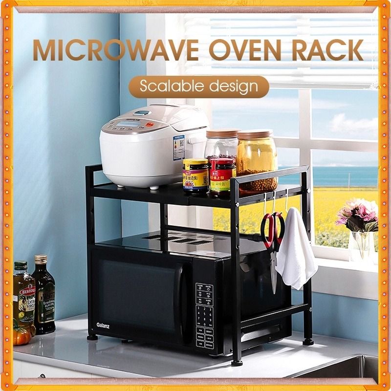 Kitchen Rack Kitchen Organiser Oven Shelf Microwave Rack Adjustable ...