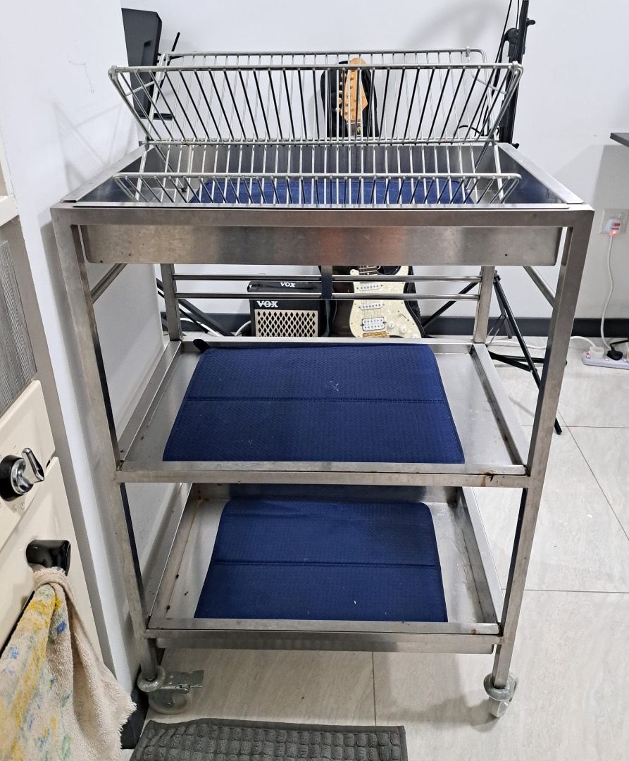 Kitchen Trolley with Dish Drainer, Furniture & Home Living, Kitchenware ...