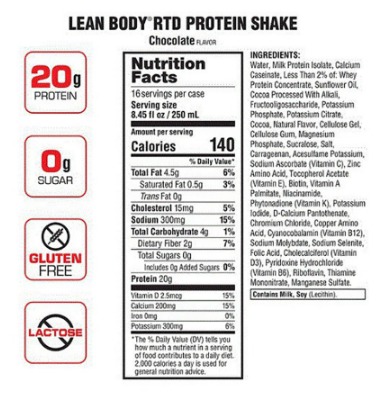 Labrada Lean Body Protein Shake 250ml x 16 bottles, Health & Nutrition ...