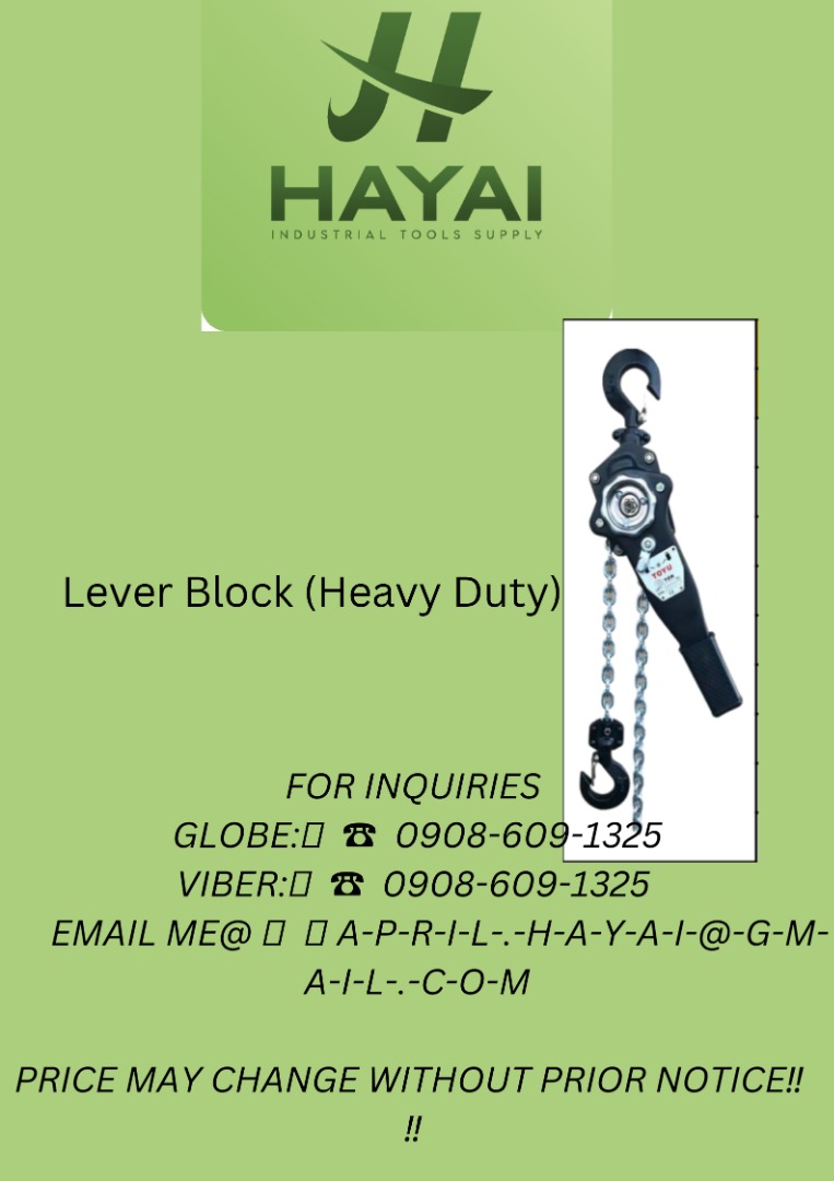 Lever Block (Heavy Duty), Commercial & Industrial, Construction Tools ...