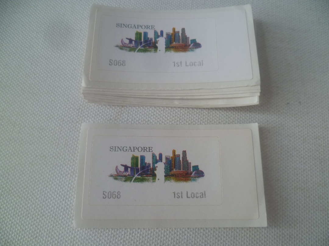 Lot of 17 pcs. 2000' Singapore Postal Machine Label 1st Local Postage ...