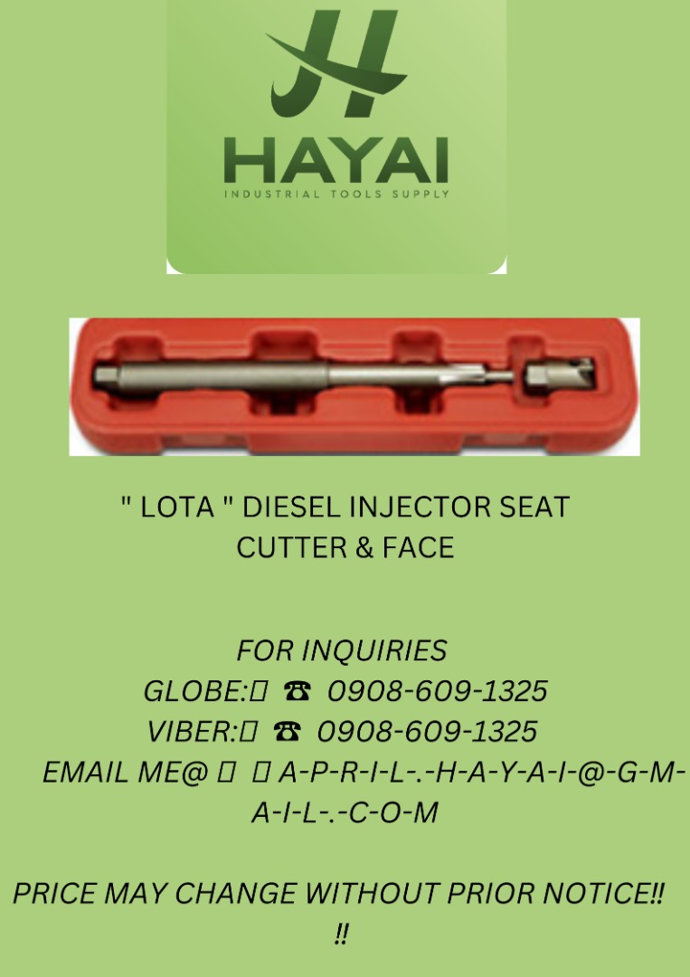 LOTA DIESEL INJECTOR SEAT CUTTER & FACE, Commercial & Industrial ...