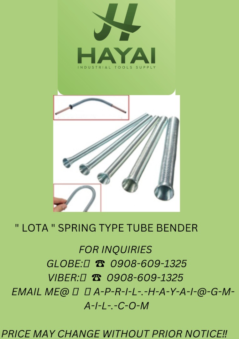 LOTA SPRING TYPE TUBE BENDER, Commercial & Industrial, Construction ...