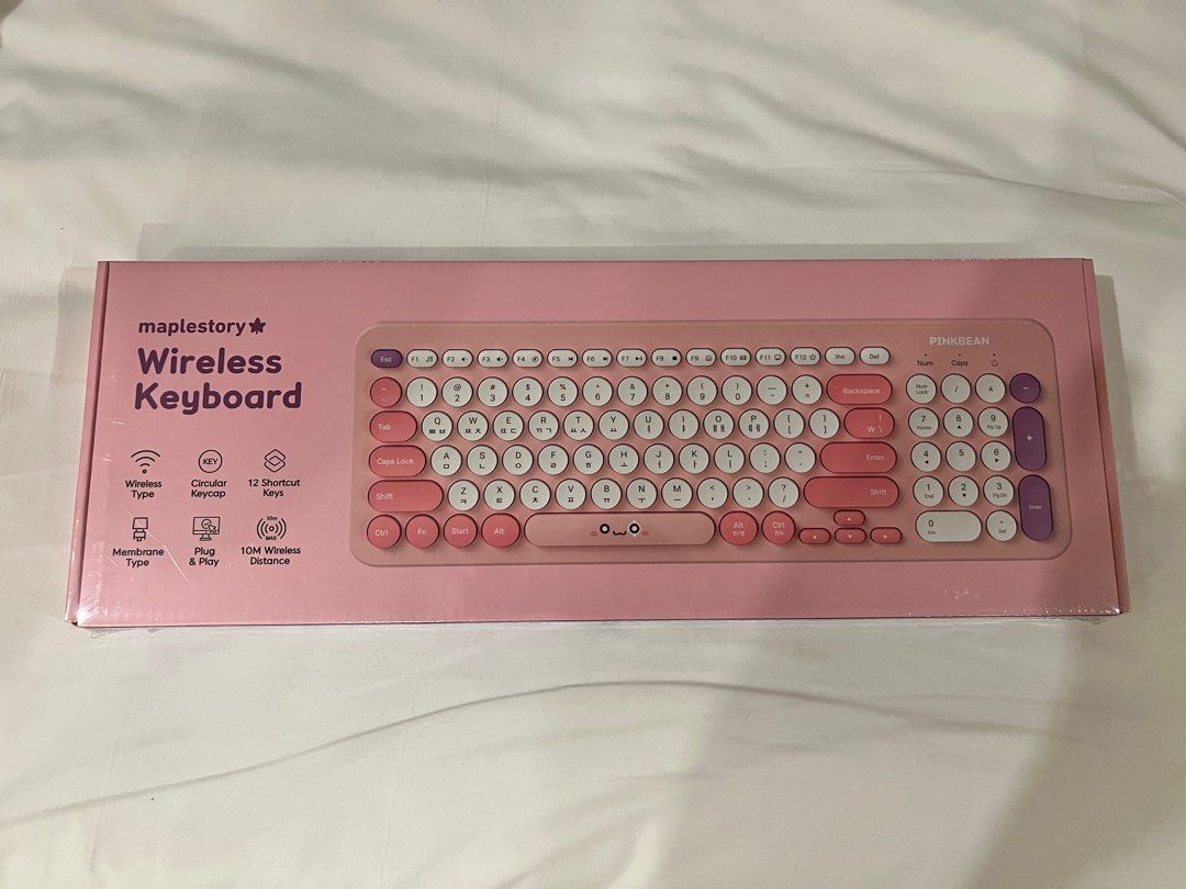 Maplestory pink bean mouse + keyboard (Aunthentic), Computers & Tech ...