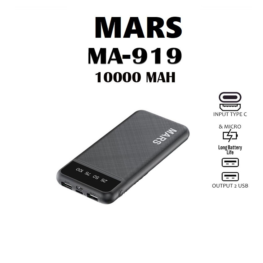 MARS MA-919 10000mah Power bank Input Micro and Type c, Mobile Phones ...