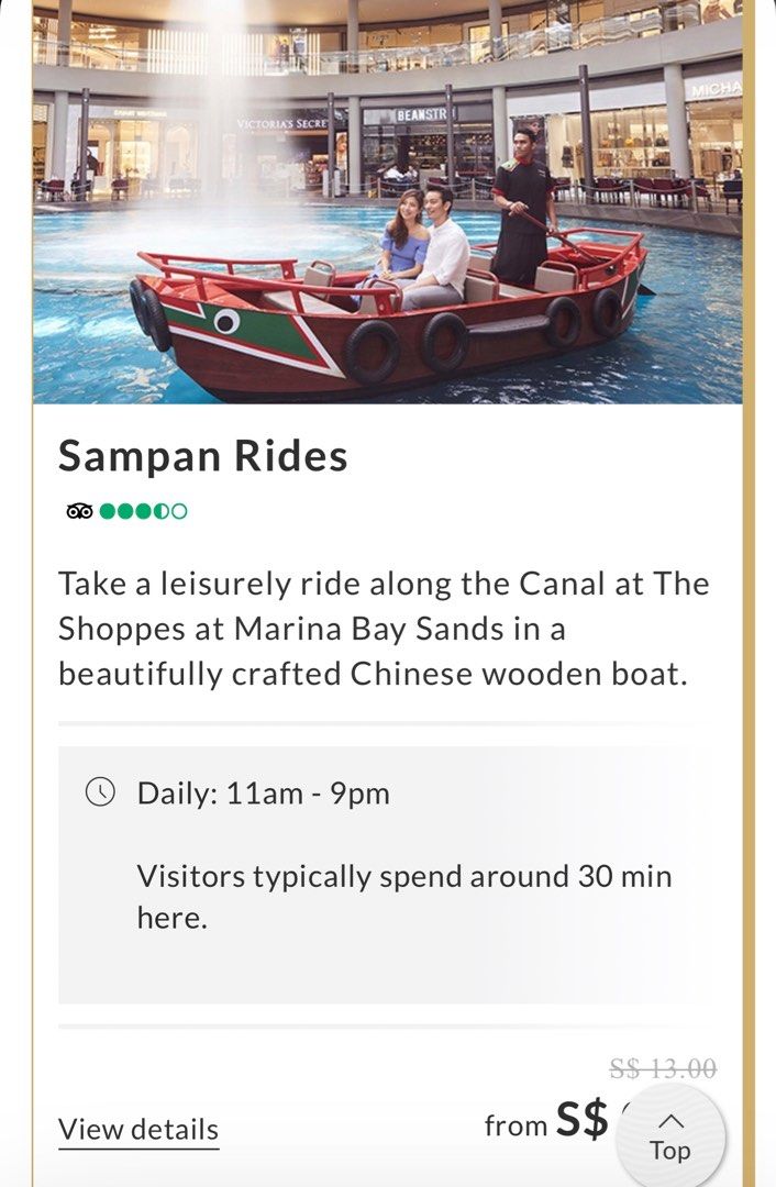 MBS Sampan Rides, Tickets & Vouchers, Local Attractions & Transport on Carousell