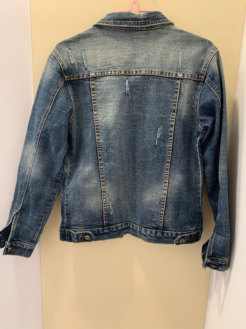 Men Ripped Jeans Jacket, Men's Fashion, Coats, Jackets and Outerwear on ...